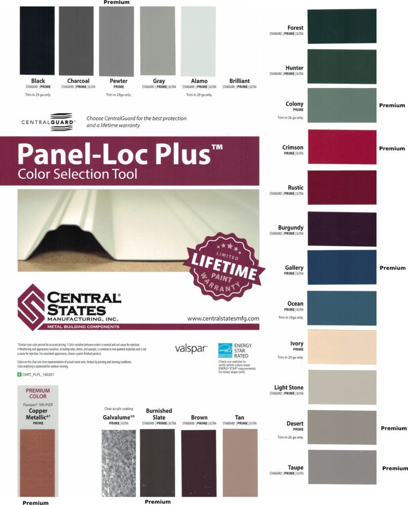 Color Chart - Tarheel Metal Structures, Inc
